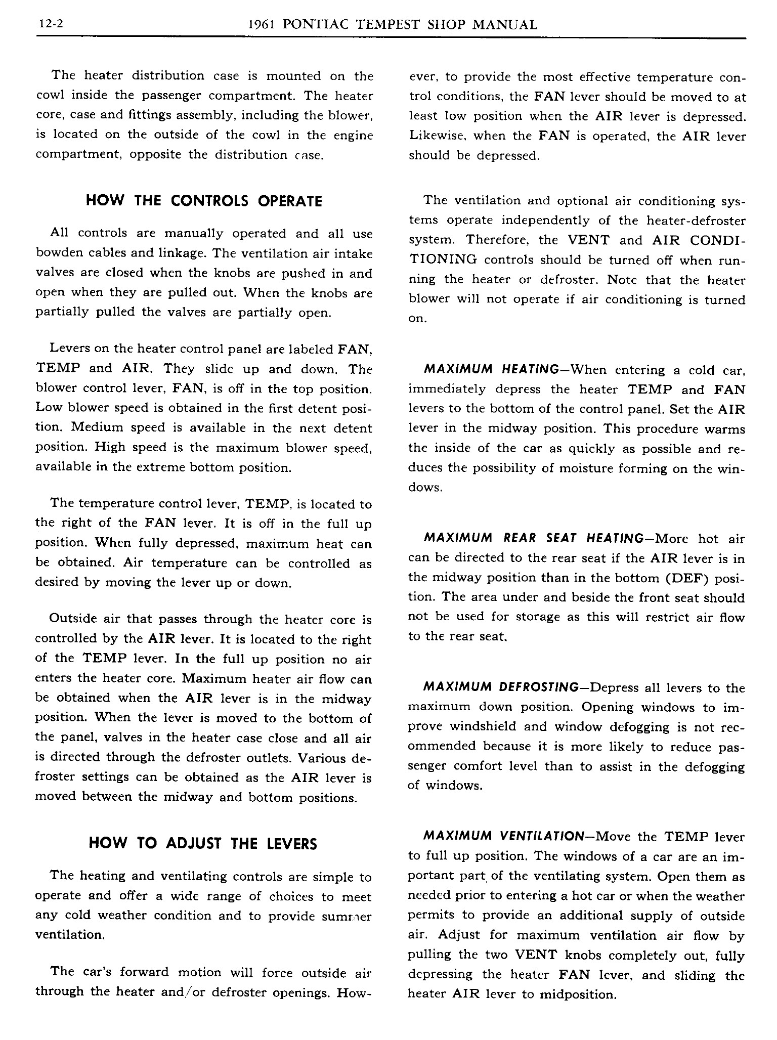 1961 Pontiac Tempest Shop Manual- Accessories Page 2 of 6